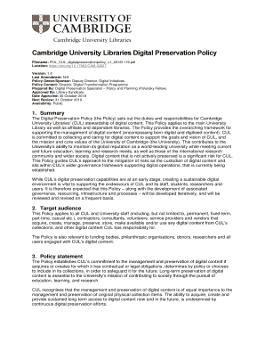 Fillable Online Digital preservation policy - Cambridge University ...