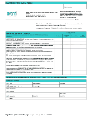 Avanti Claim Form - Fill Online, Printable, Fillable, Blank | pdfFiller