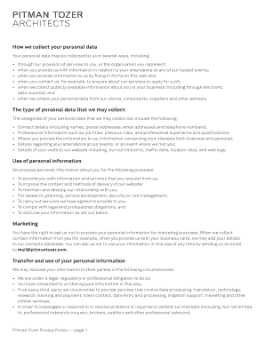 Fillable Online How we collect your personal data The type of personal ...