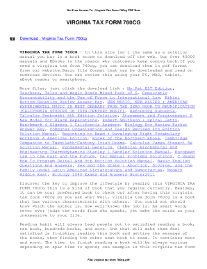 Fillable Online Virginia Tax Form 760cg. Virginia Tax Form 760cg Fax ...