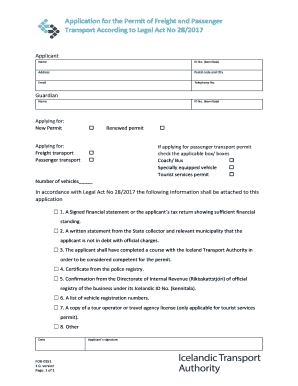 Fillable Online Application for the Permit of Freight and Passenger ...