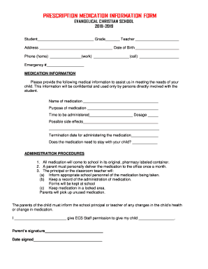 Fillable Online PRESCRIPTION MEDICATION INFORMATION FORM Fax Email ...