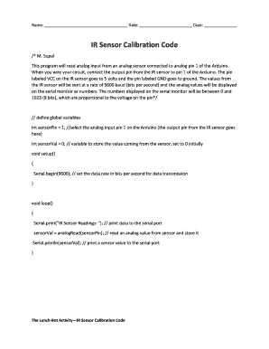 Fillable Online IR Sensor Calibration Code Fax Email Print - pdfFiller