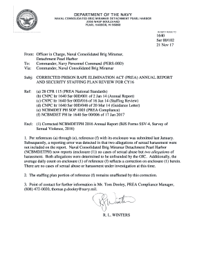 Fillable Online NAVAL CONSOLIDATED BRIG MIRAMAR DETACHMENT PEARL HARBOR ...