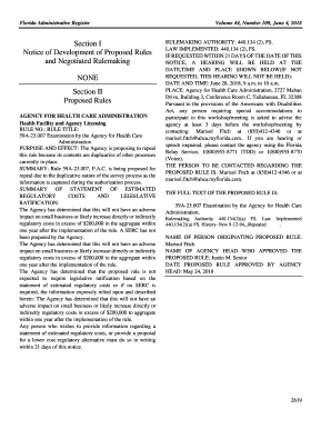 Fillable Online Section I RULEMAKING AUTHORITY: 440.134 (2), FS. Notice ...