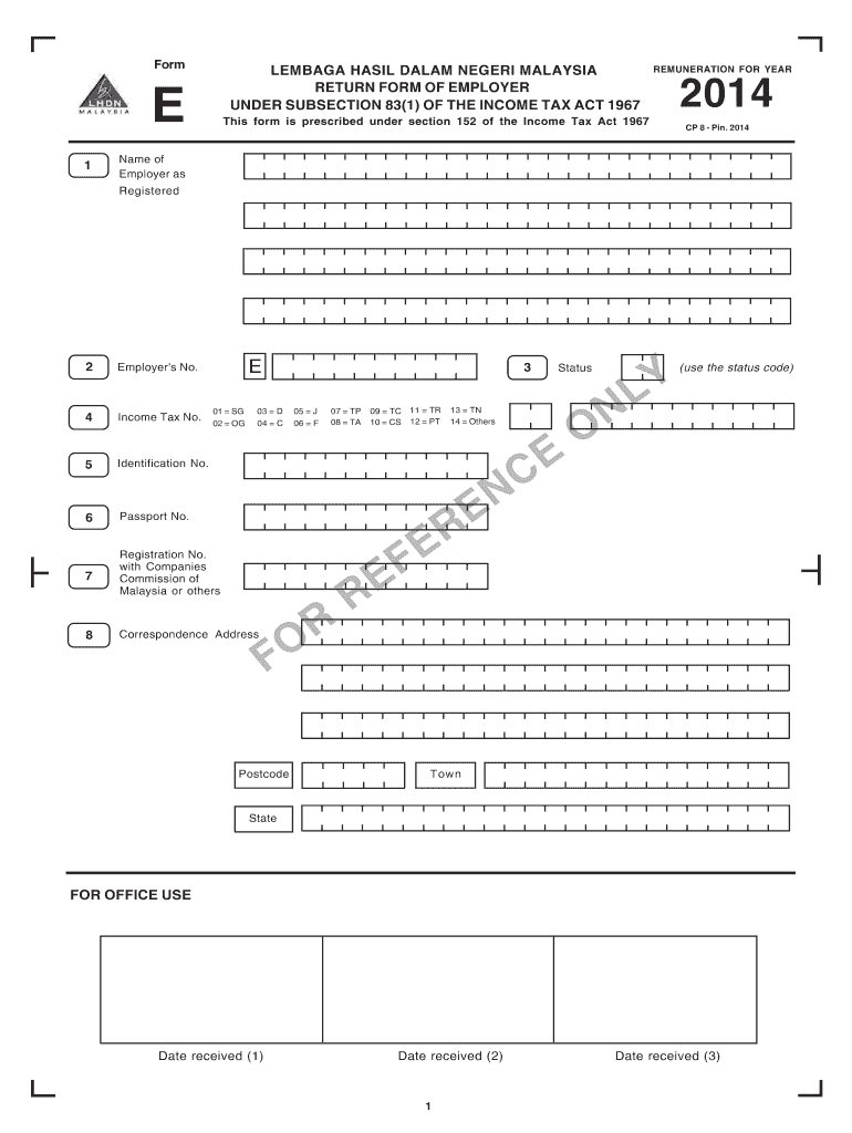 Fillable Online LEMBAGA HASIL DALAM NEGERI MALAYSIA REMUNERATION Fax Email Print - pdfFiller
