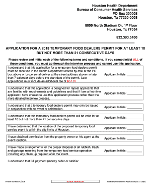 Fillable Online temporary permits - City of Houston Fax Email Print ...