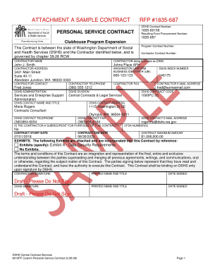 Fillable Online ATTACHMENT A SAMPLE CONTRACT RFP #1835-687 Fax Email ...