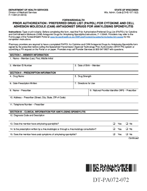 Fillable Online Prior Authorization/Preferred Drug List (PA/PDL) for ...