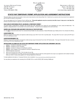 Fillable Online ABC-834 State Fair Temporary Permit Application and ...