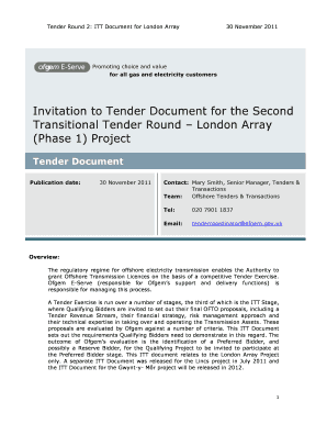 Fillable Online ITT Document for London Array - Ofgem Fax Email Print ...