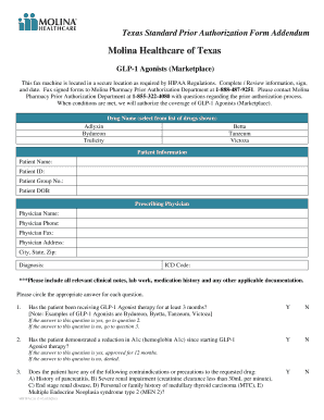 Fillable Online GLP-1 Agonists (Marketplace) Fax Email Print - pdfFiller