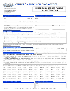 Fillable Online Hereditary Cancer Panels Requisition Part I&II v2 Fax ...