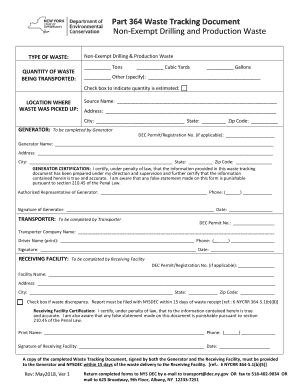 Fillable Online Non-Exempt Drilling Waste Tracking Document. Part 364 ...