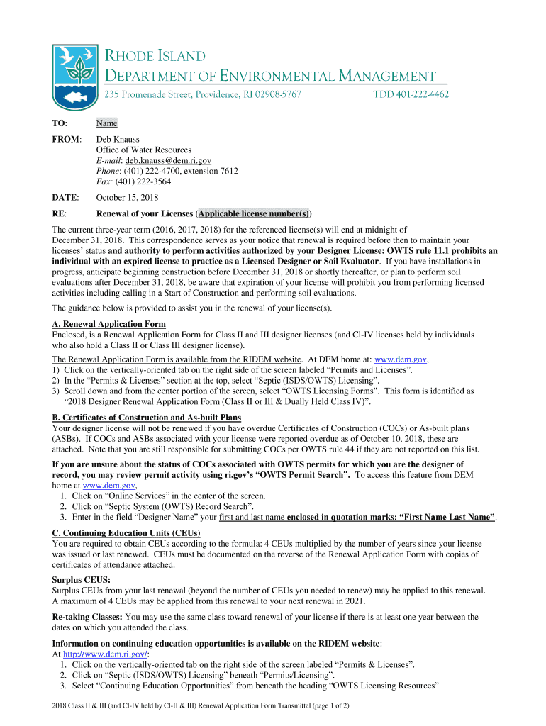 Fillable Online Cl-II and III License Renewal Application Form. Class ...