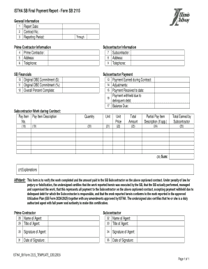 Fillable Online ISTHA SB nal Fi Payment Report - Form SB 2115 Fax Email ...
