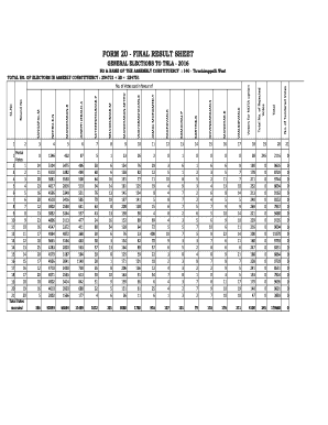 Fillable Online FORM 20 - FINAL RESULT SHEET - Tamil Nadu Fax Email Print - pdfFiller