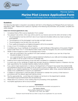 Fillable Online Marine Pilot Licence Application Form - transport.wa ...