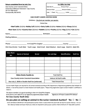 Fillable Online extension missouri Forms, Cass County University of ...