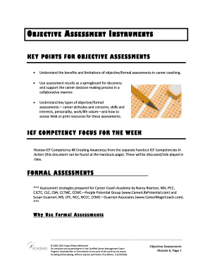 Fillable Online KEY POINTS FOR OBJECTIVE ASSESSMENTS Fax Email Print ...