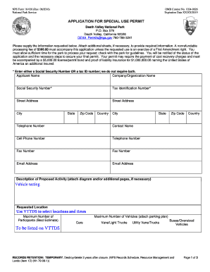 Fillable Online National Park Service Application for Special Use ...
