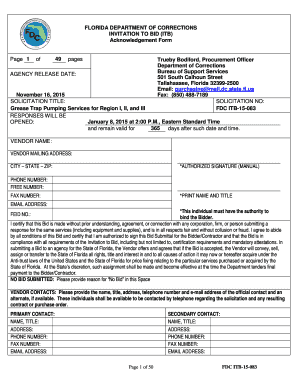 Fillable Online FLORIDA DEPARTMENT OF CORRECTIONS INVITATION TO Fax ...