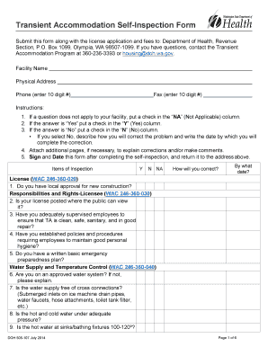 Fillable Online Transient Accommodation Self-Inspection Form. Transient ...
