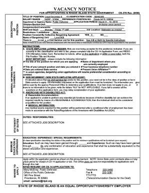 Fillable Online Rhode Island Current State Jobs Vacancies ... - RI DLT ...