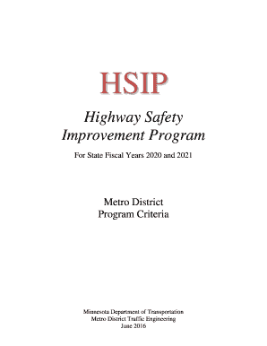 Fillable Online HSIP PROGRAM CRITERIA FINAL 2020-2021 Fax Email Print ...