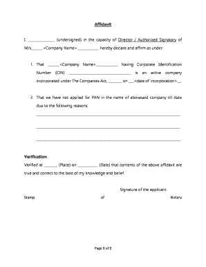 Identity Verification and Affidavit Doc Template | pdfFiller