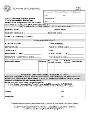 Fillable Online REQUEST FOR SERVICE AUTHORIZATION FOR DIAGNOSTIC Fax ...