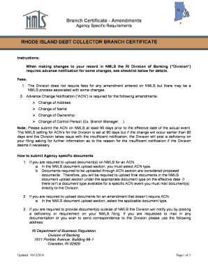 Fillable Online mortgage nationwidelicensingsystem Branch Certificate ...