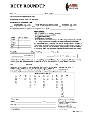 Fillable Online EME Log Form (PDF) - ARRL Fax Email Print - pdfFiller