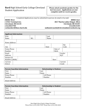 Fillable Online bhsec bard Bard High!School!Early!College!Cleveland ...