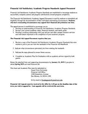 Fillable Online Financial Aid Satisfactory Academic Progress Standards ... Fax Email Print ...