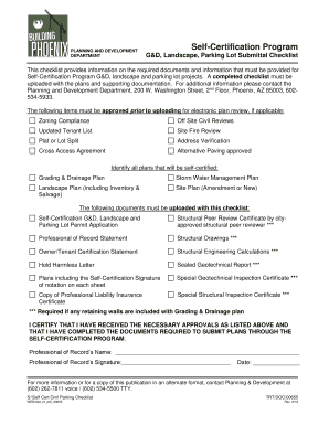 Fillable Online Self-Certification Program PLANNING AND DEVELOPMENT ... Fax Email Print - pdfFiller