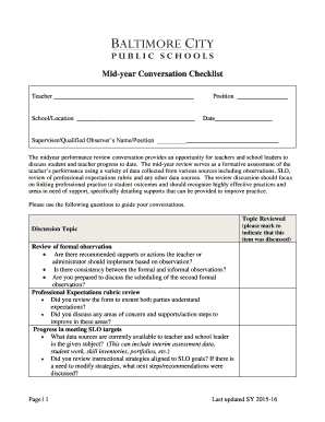 Fillable Online Mid-year Conversation Checklist Fax Email Print - pdfFiller