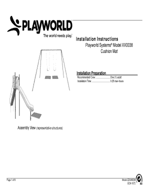 Fillable Online Installation Instructions Playworld Systems Model ...