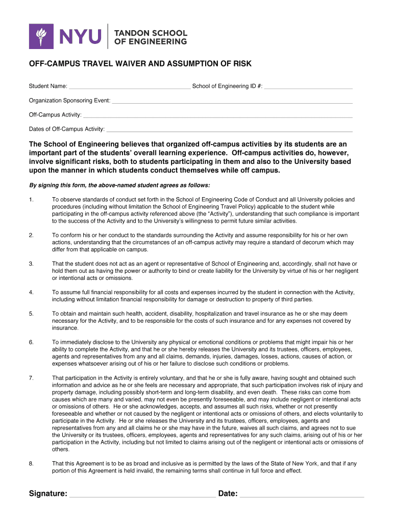 Fillable Online Off Campus Activity Form - Florida SouthWestern State ...