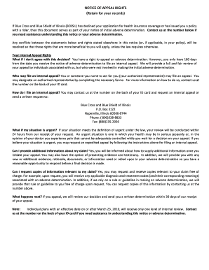 Fillable Online NOTICE OF APPEAL RIGHTS (Retain for your records) Fax ...