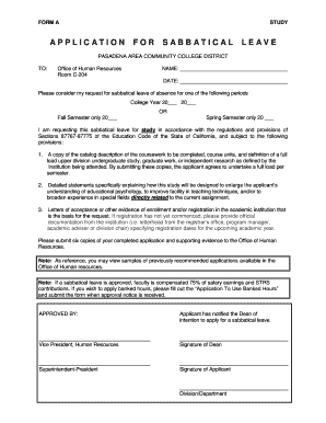 Sabbatical Leave For Personal Reasons | pdfFiller