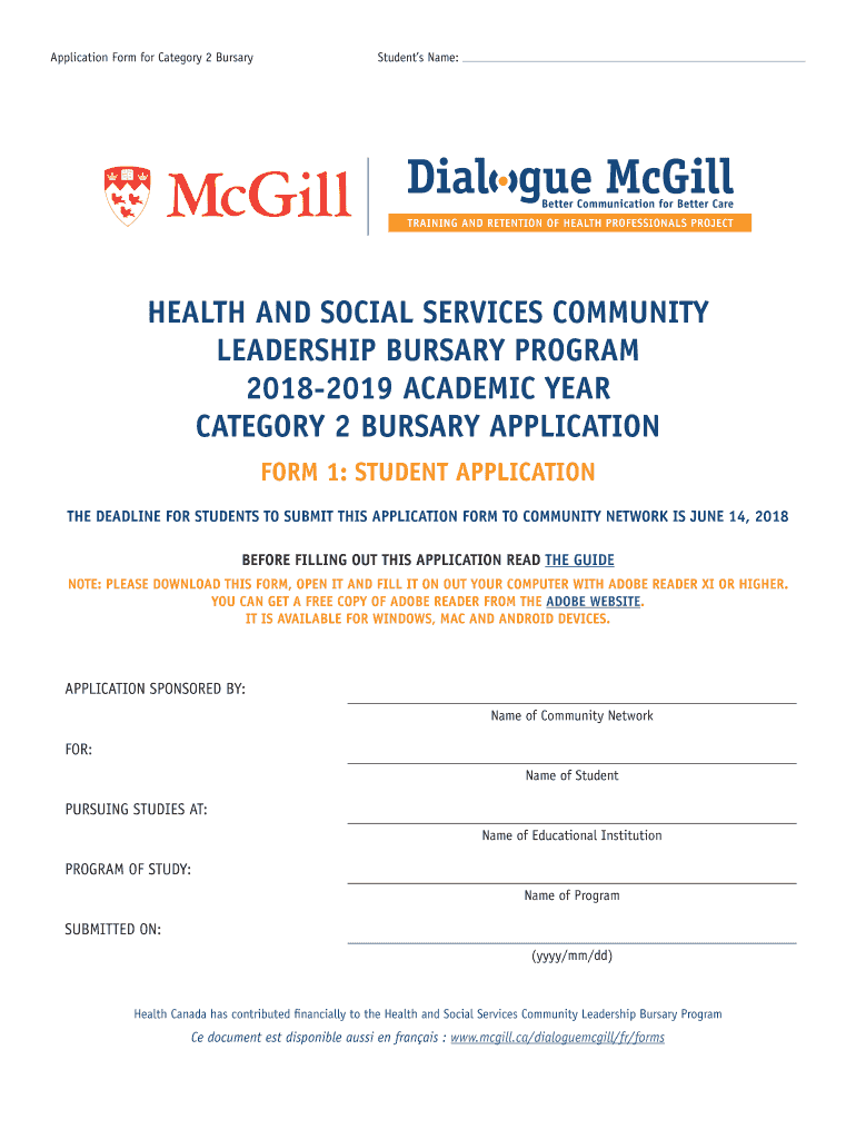 Fillable Online Dialogue McGill - McGill University Fax Email Print - pdfFiller