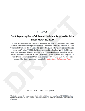 Fillable Online FFIEC 051 Draft Reporting Form Call Report Revisions ...