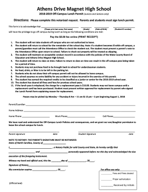 Fillable Online Athens Drive Magnet High School - wcpss.net Fax Email ...