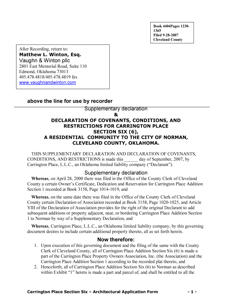 Fillable Online Section 6 Covenants - Aria Real Estate Group Fax Email Print - pdfFiller