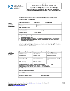 Fillable Online MPL (A) MULTI-CREW PILOT LICENCE (AEROPLANE) appendix ...