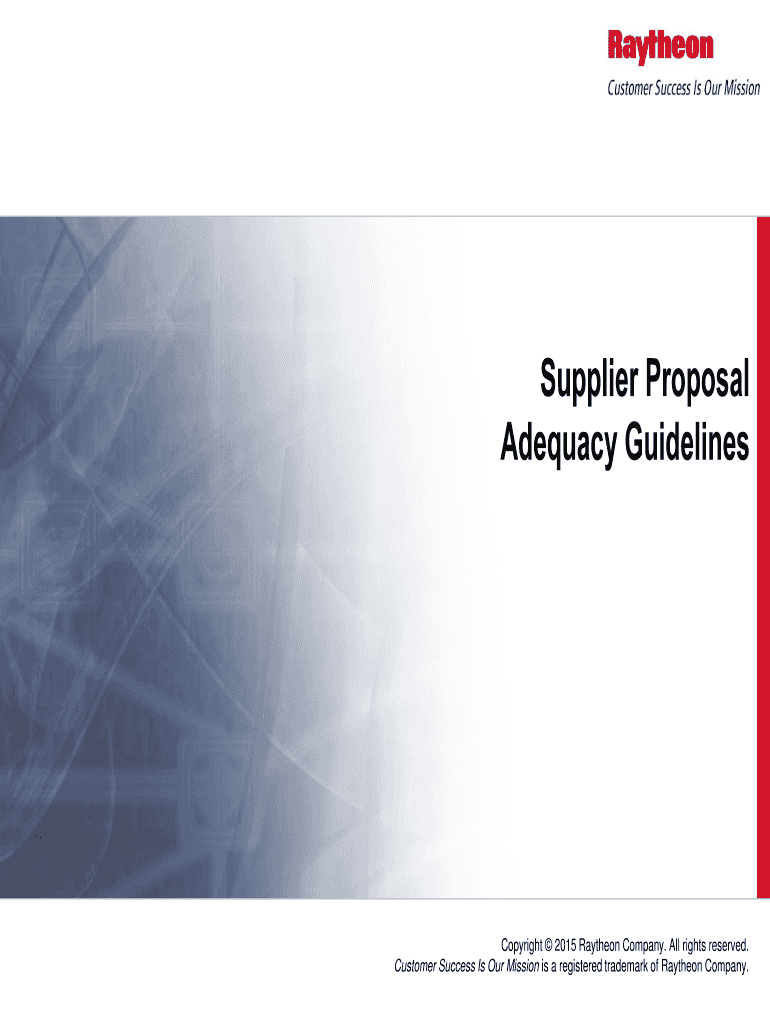 Fillable Online Supplier Proposal Adequacy Guidelines - raytheon.com ...