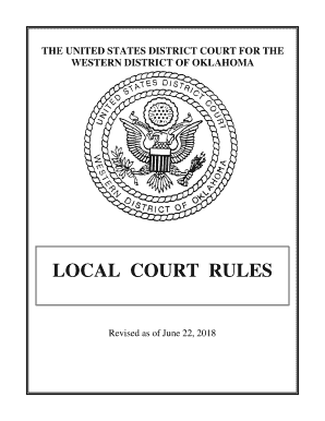 Fillable Online LOCAL COURT RULES - okwd.uscourts.gov Fax Email Print ...