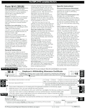 Fillable Online Form W-4 2018 Final - Acumen Fiscal Agent Fax Email ...