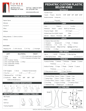 Fillable Online AFO pediatric form 2 Fax Email Print - pdfFiller